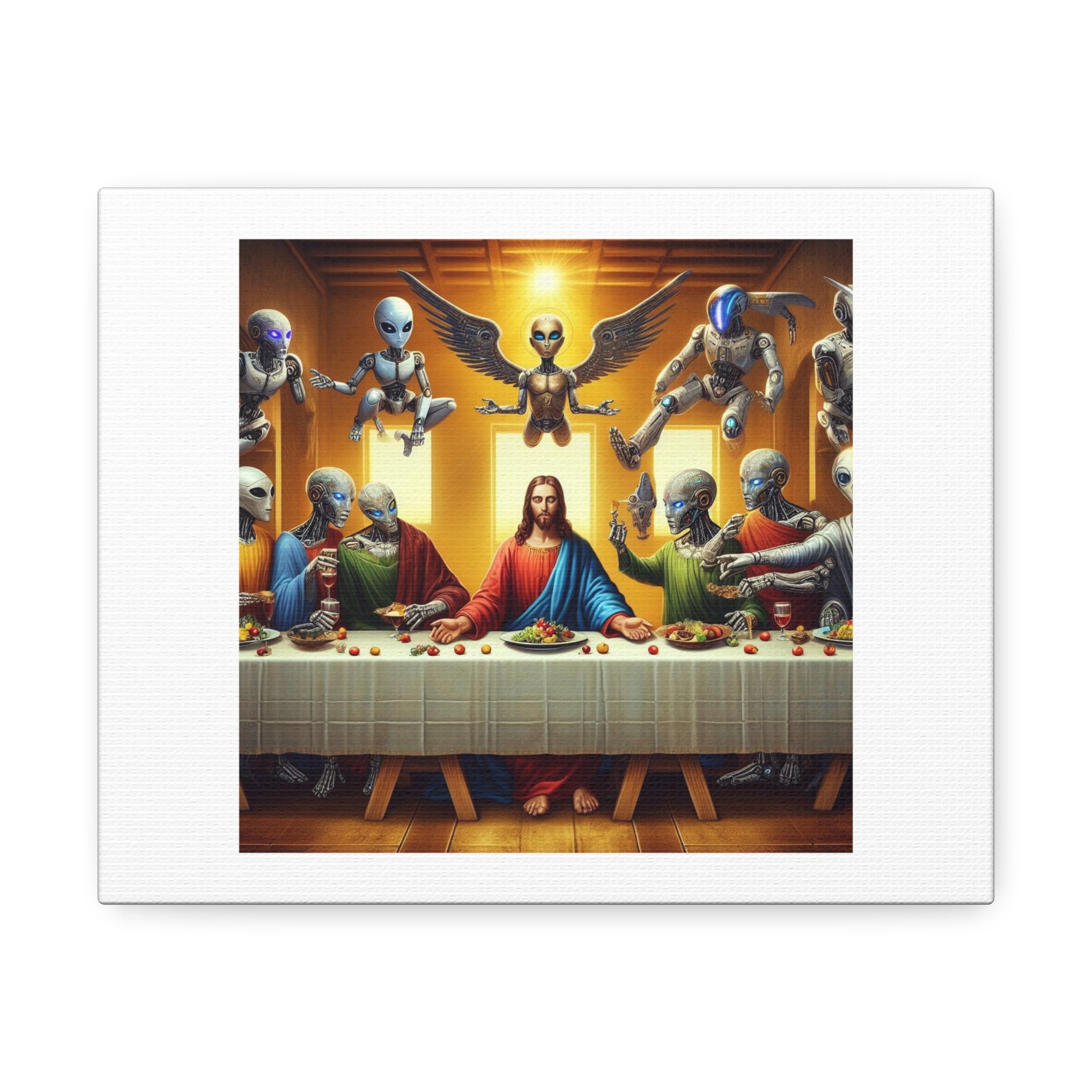 Jesus, Aliens, NPCs and Robots Depicted in the Last Supper III, Art Pr ...